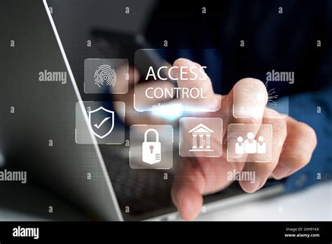 Access Control Concept Businessman Using Mobile Smartphone With