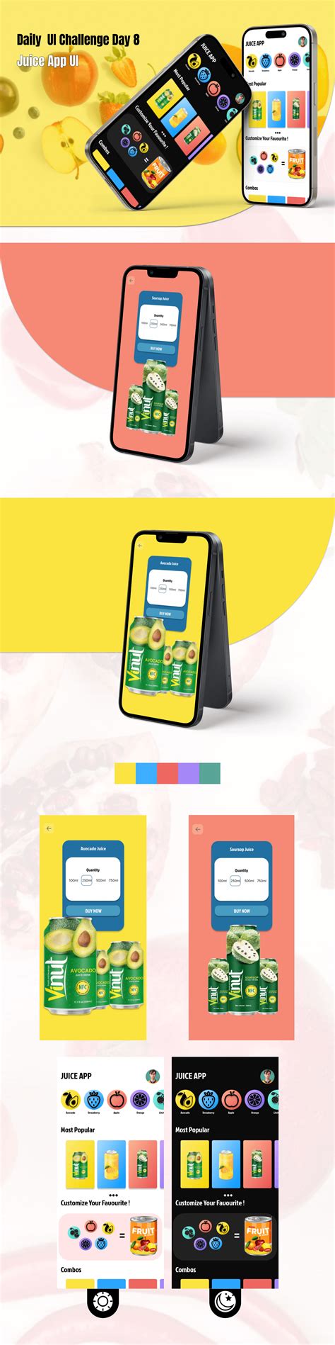 juice app ui daily ui challenge day 8 behance