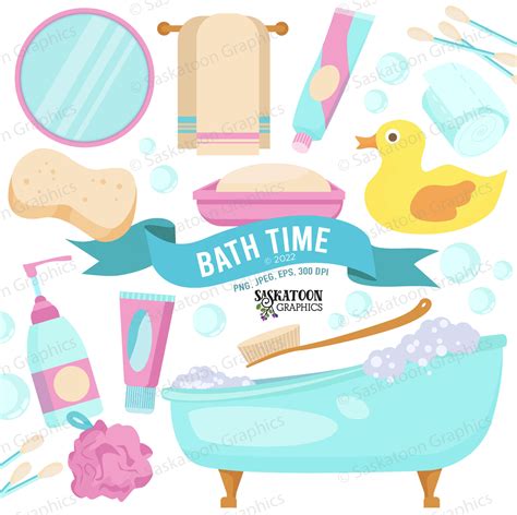 Bath Time Splish Splash Clip Art Set Instant Download File