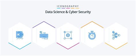 Data Science And Cyber Security 25 Blue Icon Pack Including Deep Data Scince Globe Clock