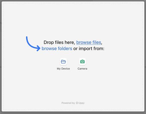Add Folder To Drag And Drop Uploader With Button Uppy Transloadit