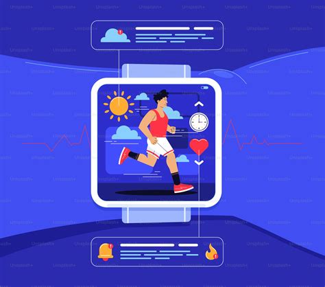 스마트 워치 화면을 달리는 남자 벡터 Unsplash의 기술 동향 이미지