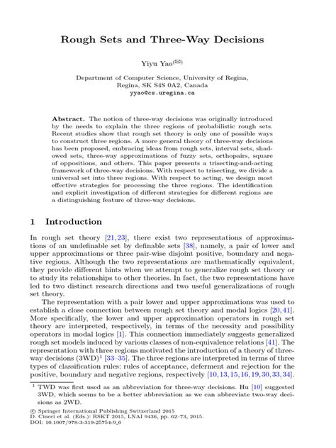 Rough Sets And Three Way Decisions Pdf Mathematical Concepts Applied Mathematics