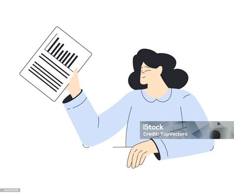 사업 와 젊은 여자 캐릭터 보유 종이 문서 벡터 일러스트 레이 션 개념에 대한 스톡 벡터 아트 및 기타 이미지 개념 개발