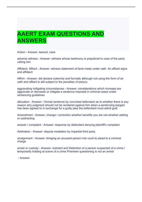 aaert exam questions and answers aaert stuvia us