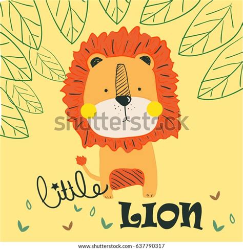 작은 사자 그림 벡터 스톡 벡터로열티 프리 637790317