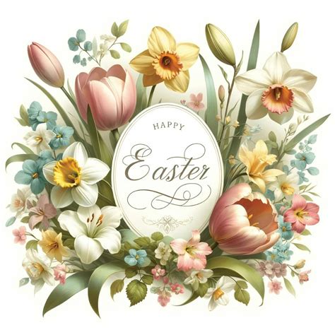 Happy Easter Bouquet Easter Card Free Greetings Island