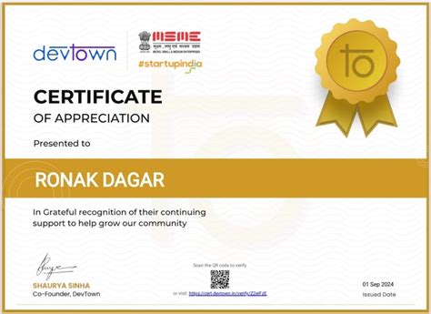 Devtown Aiml Appreciation Ronak Dagar