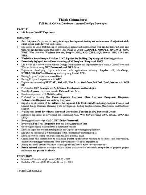 Dice Resume Cv Thilak Chinnadurai Pdf Extensible Application Markup