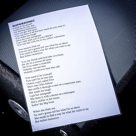 Oasis Supersonic A3 Laminated Lyrics 2000s Reverb Uk