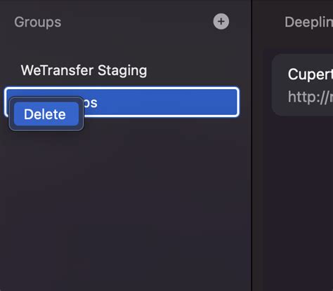 Allow Deleting A Deeplinks Group Using A Visual Button · Issue 156