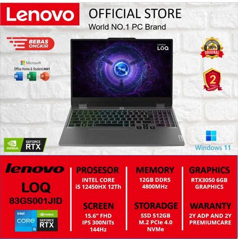 Jual Lenovo Loq Core I Hx Gb Gb Rtx Gb W Ohs
