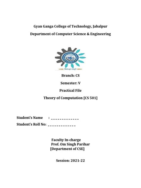 Lab Toc Cs 501 Pdf String Computer Science Computer Programming