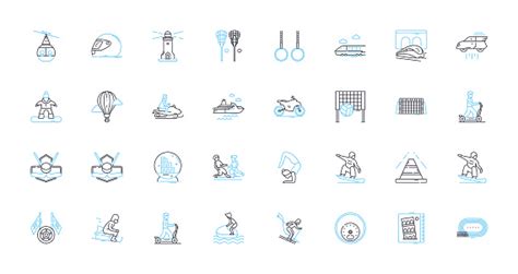 운동 라이프 스타일 선형 아이콘이 설정되었습니다 피트니스 운동 건강 힘 에너지 힘 지구력 라인 벡터 및 개념 기호 민첩성 유연성 영양 개요 삽화 결심에 대한 스톡 벡터 아트