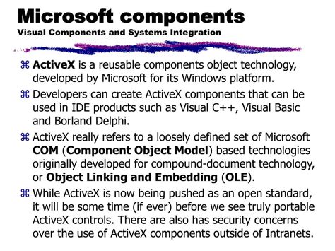 ppt java component technology visual components and systems