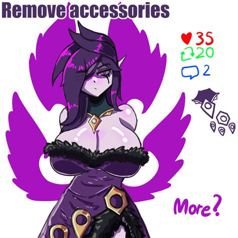Rule 34 Big Breasts Coldy Hands Embarrassed League Of Legends Morgana Purple Hair Purple Skin