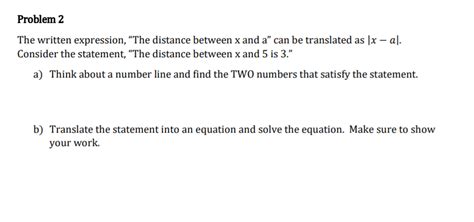 Solved Problem The Written Expression The Distance Chegg