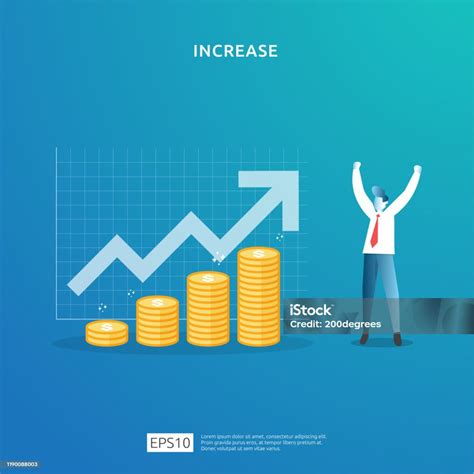 사업 이익 성장 판매는 달러 기호와 마진 수익을 성장 소득 급여 비율 은 사람 문자와 화살표와 개념 그림을 증가 투자 수익률 의