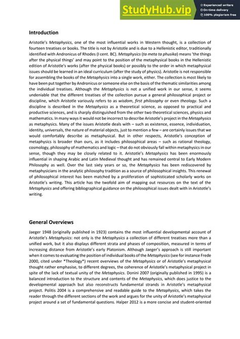 Aristotle S Metaphysics Pdf