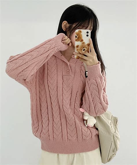 💖여리포근💖 시튼 가을 간절기 봄 겨울 루즈핏 아방핏 오버핏 후드 단추 꽈배기 긴팔 후드니트 가을니트 데일리 꾸안꾸 러블리 기본 긴소매 티셔츠 에이블리