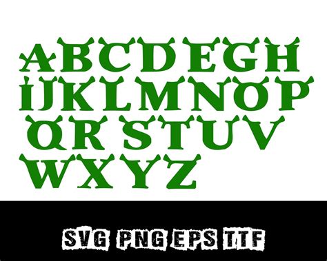Cartoon Shrek Font Svg Hero Alphabet Superhero Svg Font For Cricut Svg