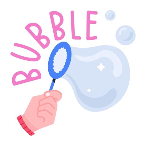 Premium Vector A Flat Sticker Icon Of Bubble Wand