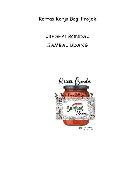 Kertas Kerja Sambal Utk Peladang Pdf