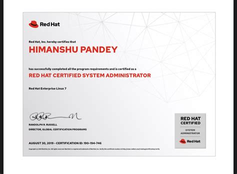 Himanshu Pandey On Linkedin Redhat Linux Rhel7 Certifiedprofessional Rhcsa