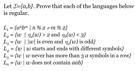 Solved Let E {a B} Prove That Each Of The Languages Below