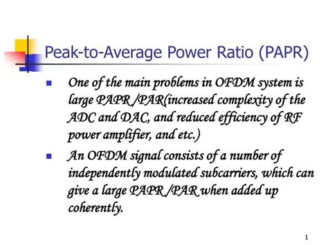 Ppt Peak To Average Power Ratio Papr Powerpoint Presentation Free