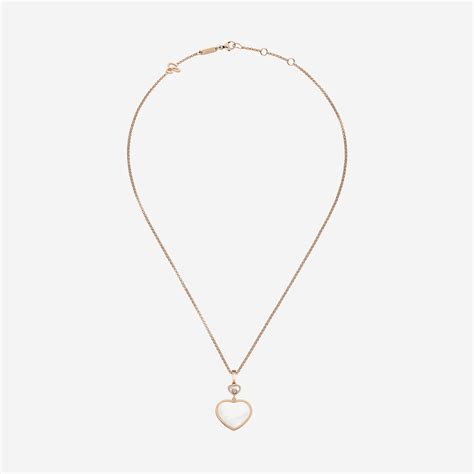 쇼파드 해피 하트 펜던트 로즈 골드 마더 오브 펄 다이아몬드 Chopard Kream