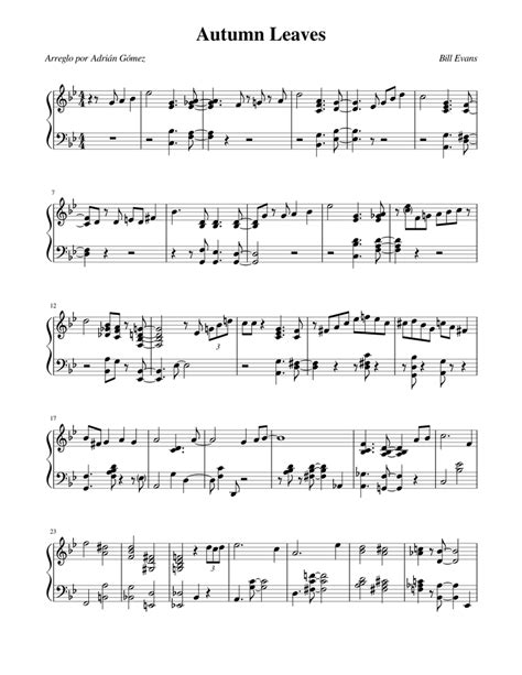 Autumn Leaves Piano Chords