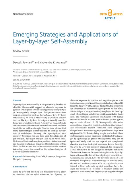 Pdf Emerging Strategies And Applications Of Layer By Layer Self Assembly