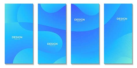 Abstract Brochures Set Bright Blue Wave Gradient Background For Business 23835212 Vector Art At