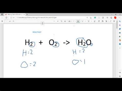 Balancing Chemical Equation H2 O2 H2O YouTube