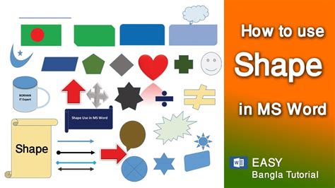 how to insert shapes and design in microsoft word bangla tutorial