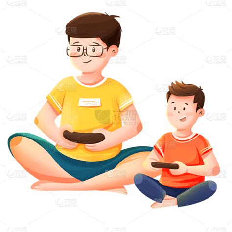 卡通感父亲节父子元素贴纸