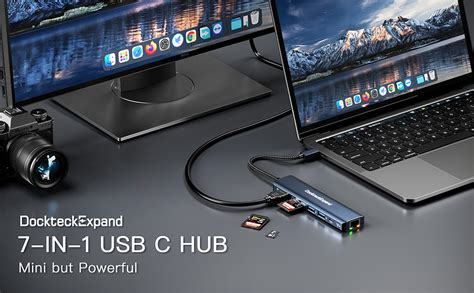 Usb C Hub Ethernet Dockteckexpand 7 In 1 Multiport Adapter Type C To 4k 60hz Hdmi