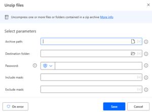 Unzip Files Action Power Automate Desktop Kaizen Personal Computer Work