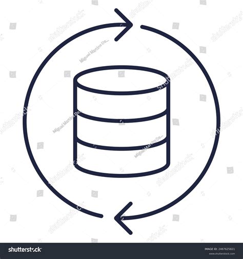 Database Reload Line Icon Data Center Stock Vector Royalty Free