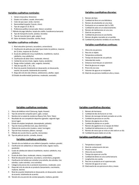 Variables Cualitativas Nominales Pdf