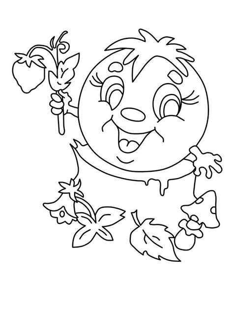 Раскраска Колобок черно белая картинка распечатать или раскрасить онлайн