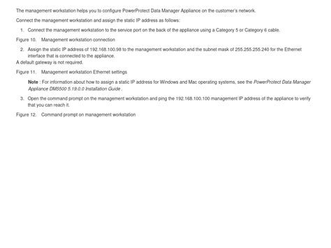 Assign Static Ip Address To The Management Workstation Dell Powerprotect Data Manager