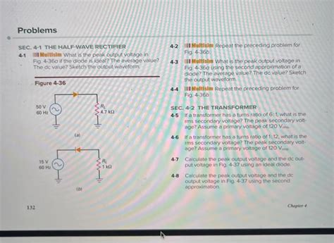 Solved Sec 4 1 The Half Wave Rectifier 4 1 1111 Multisim