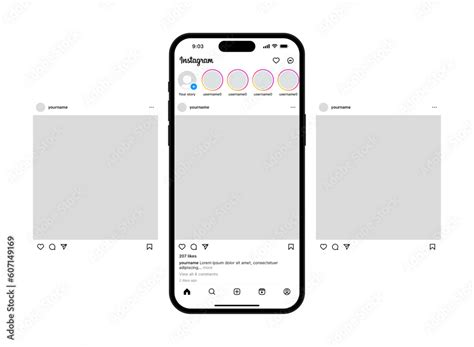 Instagram Mockup Social Media Post Carousel Template Frame Instagram Feed Post Mock Up With