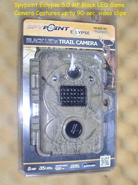 Spypoint Eclypse 50 Mp Black Led Game Camera Captures Up To 90 Sec Video Clips Game Cameras