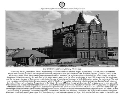Southern Big Horn Brewing Company Calgary Alberta 1950 Facebook