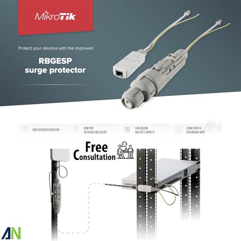 Mikrotik Rbgesp Surge Protector With Ip67 Outdoor Enclosure Absorb Multiple Impacts Passive