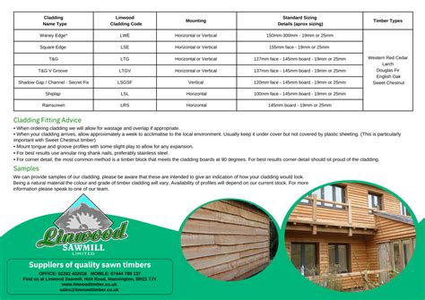 Cladding Brochure Linwood Timber Sawmill Dorset