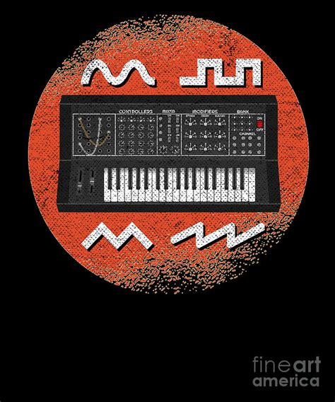 analog retro synthesizer envelope waveforms synths digital art by lisa stronzi fine art america
